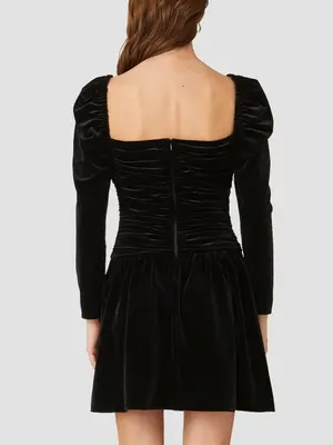 Shoshanna Mari Ruched Velvet Minidress