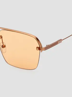 Zegna 57mm Plastic Aviator Sunglasses - Matte Orange
