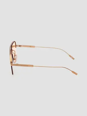 Zegna 57mm Plastic Aviator Sunglasses - Matte Orange