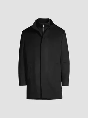Cardinal Of Canada Mont Royal Wool & Cashmere Car Coat - Black