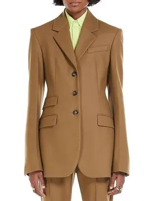 Sportmax Women's Three-Button Flannel Jacket - Khaki  - Khaki