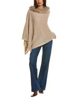 Sofia Cashmere Sofiacashmere Basic Cashmere Poncho - Brown