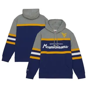 Mitchell & Ness West Virginia Mountaineers Head Coach Pullover Hoodie - Navy