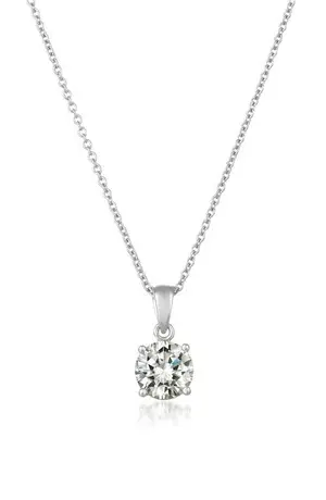 CRISLU Cubic Zirconia Pendant Necklace - Platinum