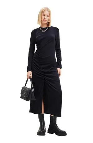 Desigual Samantha Long Sleeve Ruched Dress