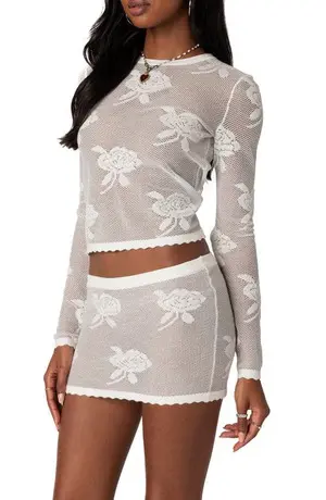 EDIKTED Saga Floral Jacquard Sweater