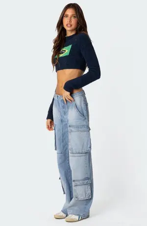 EDIKTED Tara Low Rise Cargo Jeans