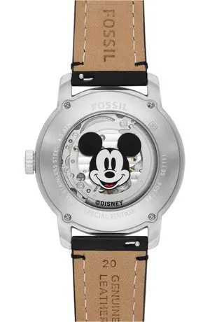 Fossil X Disney Classic Mickey Mouse Leather Strap Watch