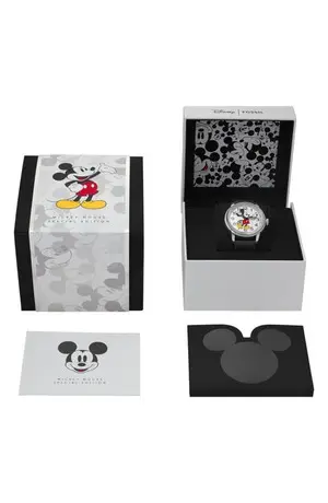 Fossil X Disney Classic Mickey Mouse Leather Strap Watch