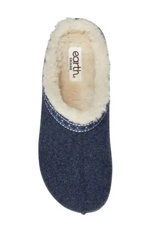 Earth Elya Faux Fur Clog - Dark Blue