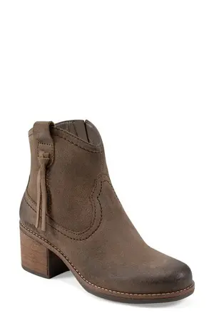 Earth Irene Block Heel Booties - Brown