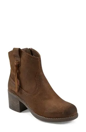 EARTH® Irene Block Heel Booties - Dark Tan