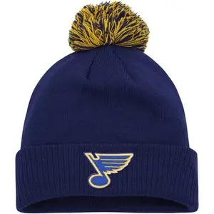 Adidas St. Louis S Cold.rdy Cuffed Knit Hat With Pom - Blue