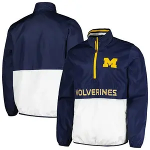 G-III SPORTS BY CARL BANKS Michigan Wolverines Cornerman Half-zip Top - Navy