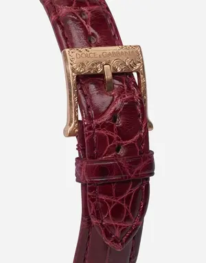 Dolce & Gabbana Rose Gold Gattopardo Watch - Burgundy