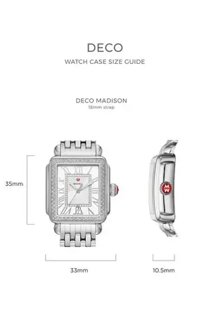 Michele Deco Madison Diamond Dial Bracelet Watch - Silver