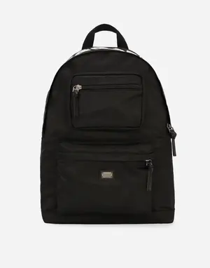 Dolce & Gabbana Nylon Backpack With Logo - Black