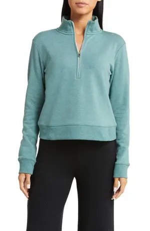 Travis Mathew Cloud Half Zip Pullover - Heather North Atlantic