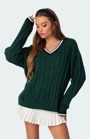 EDIKTED Amoret Oversize Cable Sweater