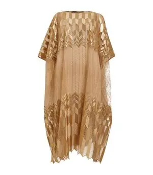 Marina Rinaldi Metallic Zigzag Midi Dress