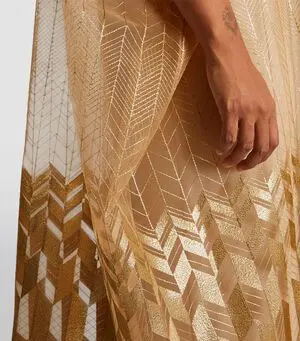 Marina Rinaldi Metallic Zigzag Midi Dress