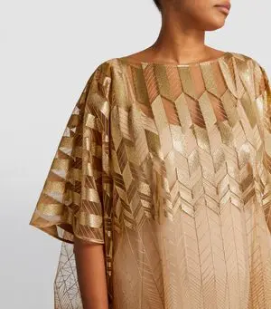 Marina Rinaldi Metallic Zigzag Midi Dress