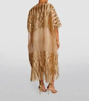 Marina Rinaldi Metallic Zigzag Midi Dress