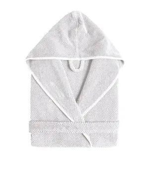GRACCIOZA Bee Waffle Hooded Bathrobe - White