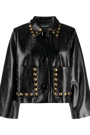 Cynthia Rowley Studded Vegan Leather Jacket