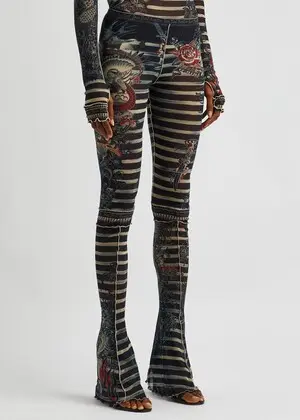 ［タグ付］Jean Paul Gaultier Tattoo Leggings Jean Paul Gaultier Sailor Tattoo Flared Tulle Leggings