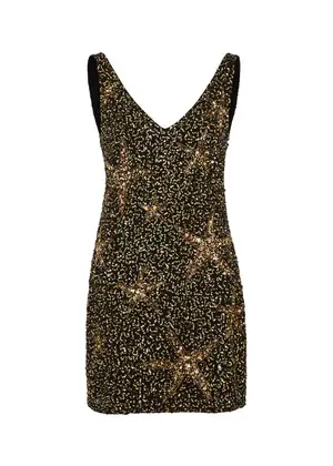 Rixo Christabel Sequin-embellished Mini Dress Gold