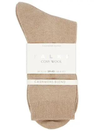 Falke Cosy Wool-blend Socks - Camel