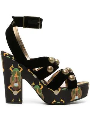 La DoubleJ 140mm Medal Wedge Sandals
