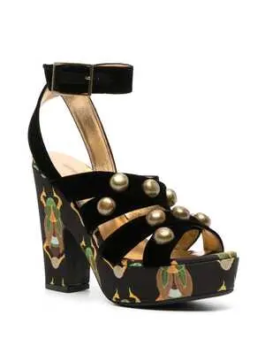 La DoubleJ 140mm Medal Wedge Sandals