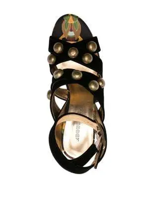 La DoubleJ 140mm Medal Wedge Sandals