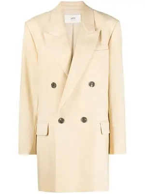AMI Paris Double-breasted Blazer - Yellow