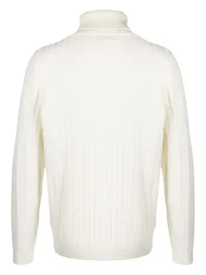 SUN 68 Logo-embroidered Cable-knit Jumper
