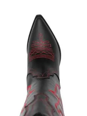 SONORA Santa Fe Leather Cowboy Boots - Black
