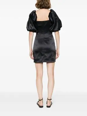 GANNI Bow-detail Satin Minidress