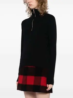 AGNES B. Panelled Zipped Sweatshirt