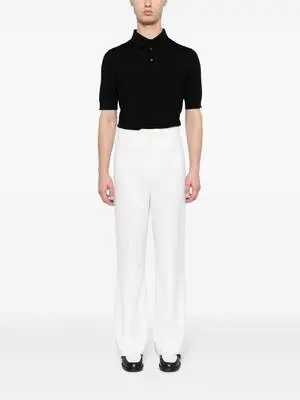 Dolce & Gabbana Monogram-jacquard Silk Polo Shirt - Black