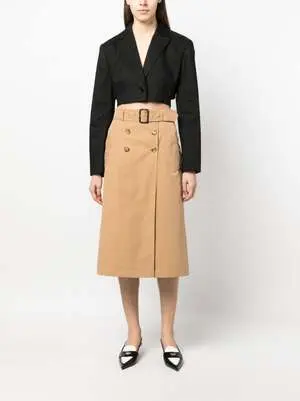 Moschino High-waisted Belted Midi Skirt