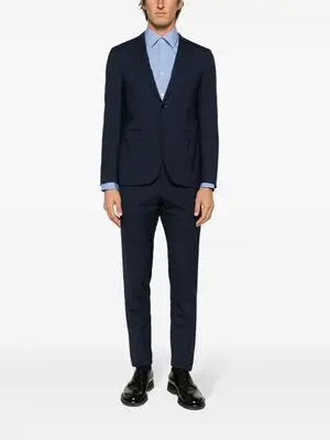 BOSS Graphic-print Long-sleeve Shirt - Blue