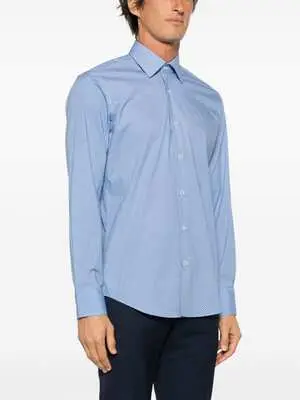 BOSS Graphic-print Long-sleeve Shirt - Blue