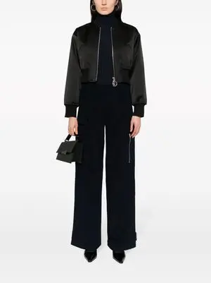 AMI Paris Wide-leg Cotton Trousers - Blue