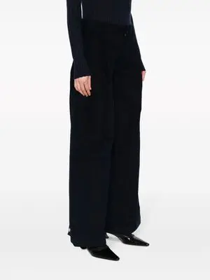 AMI Paris Wide-leg Cotton Trousers - Blue
