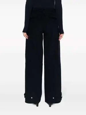 AMI Paris Wide-leg Cotton Trousers - Blue