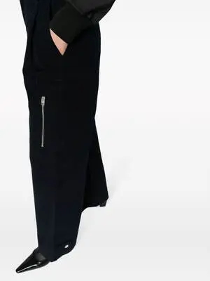 AMI Paris Wide-leg Cotton Trousers - Blue