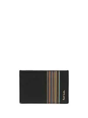 Paul Smith Signature Stripe Leather Cardholder - Black