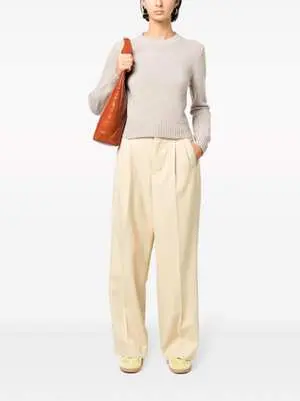 AMI Paris Wide-leg Tailored Trousers - Neutrals